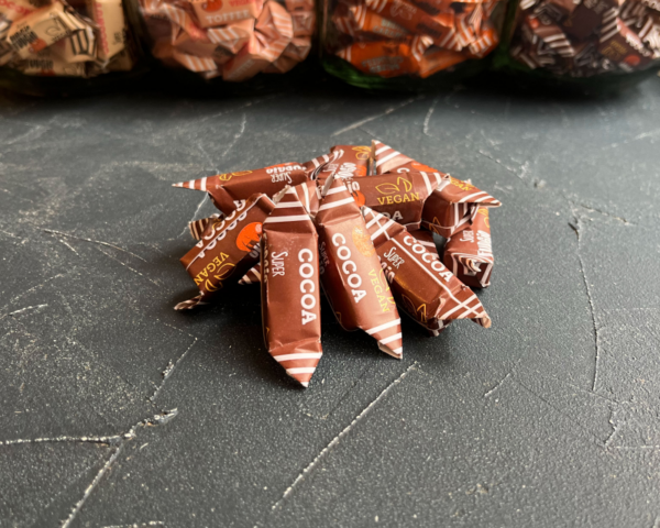 Ekologiški augaliniai saldainiai „Karvutė“ kakaviniai - Biopapa